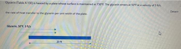 Solved Glycerin (Table A-13E) is heated by a plate whose | Chegg.com