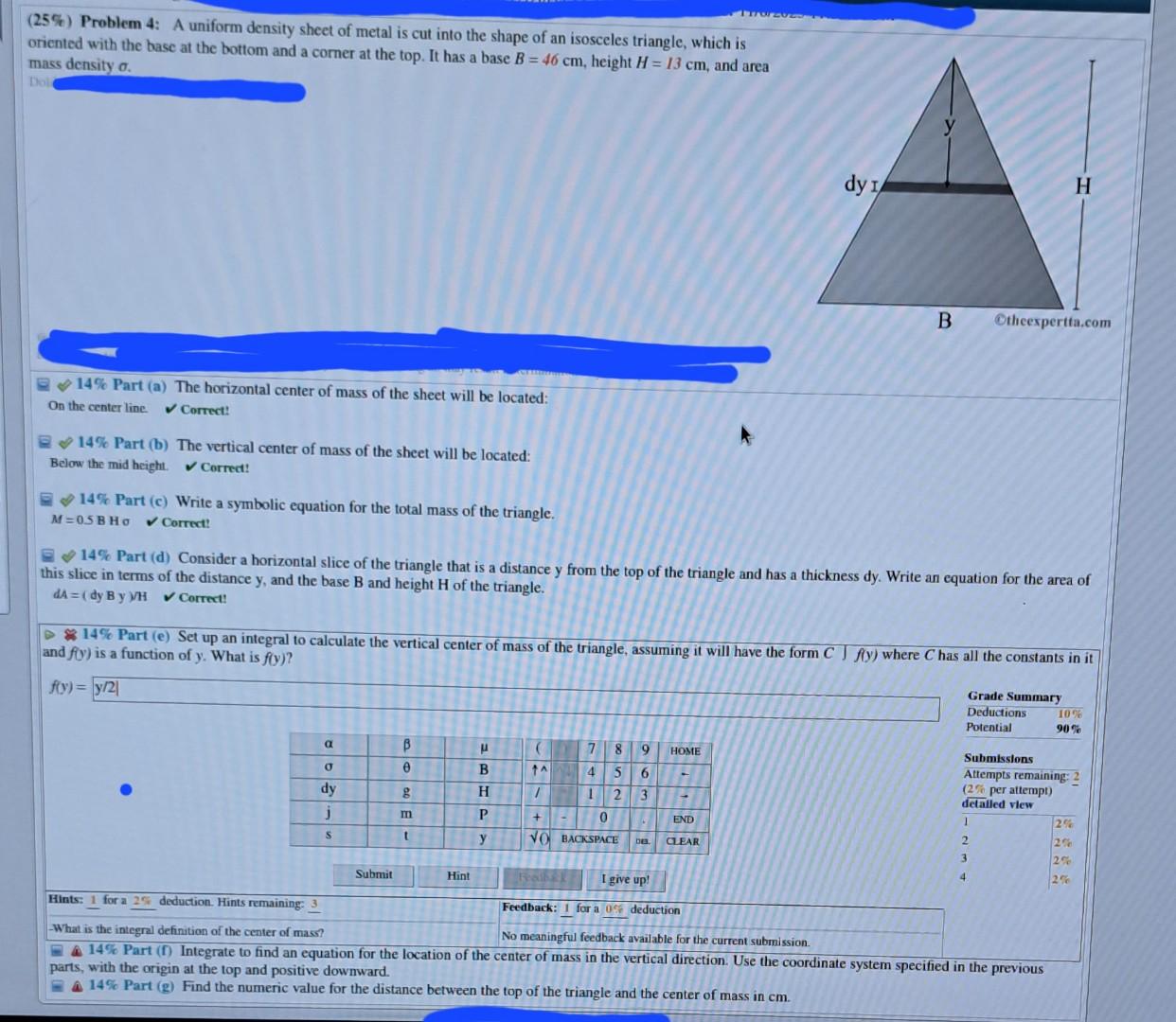(25\%) Problem 4: A uniform density sheet of metal is | Chegg.com