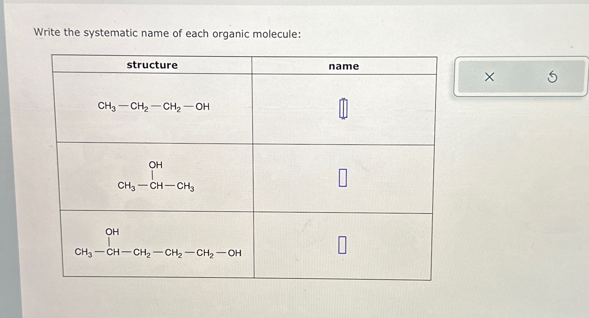 Solved Write the systematic name of each organic | Chegg.com