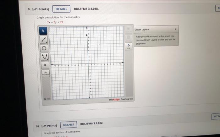 Solved Graph the solution for the inequality. 7x−3y