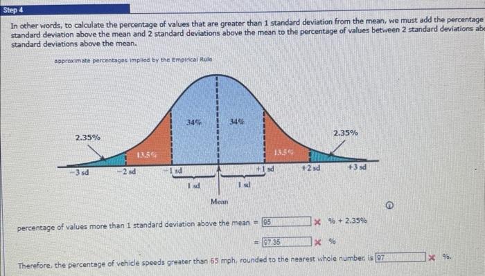 Solved In other words, to calculate the percentage of values | Chegg.com