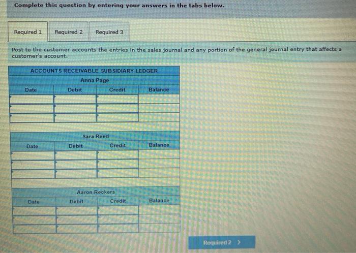 Solved Exercise 7-12 Posting to subsidiary ledger accounts; | Chegg.com