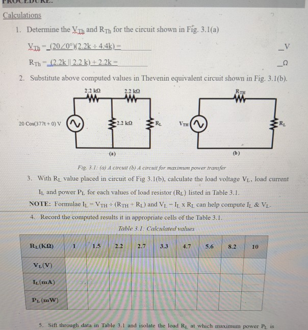 Solved Determine Vth and Rth and substitute in given | Chegg.com