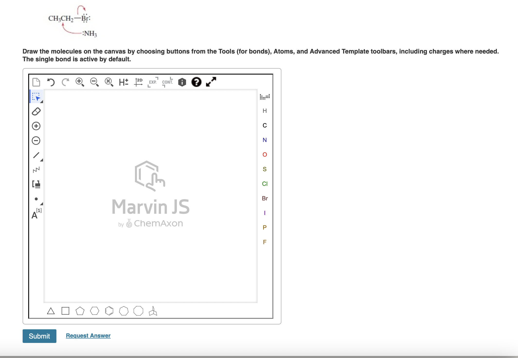 Solved Draw the molecules on the canvas by choosing buttons | Chegg.com