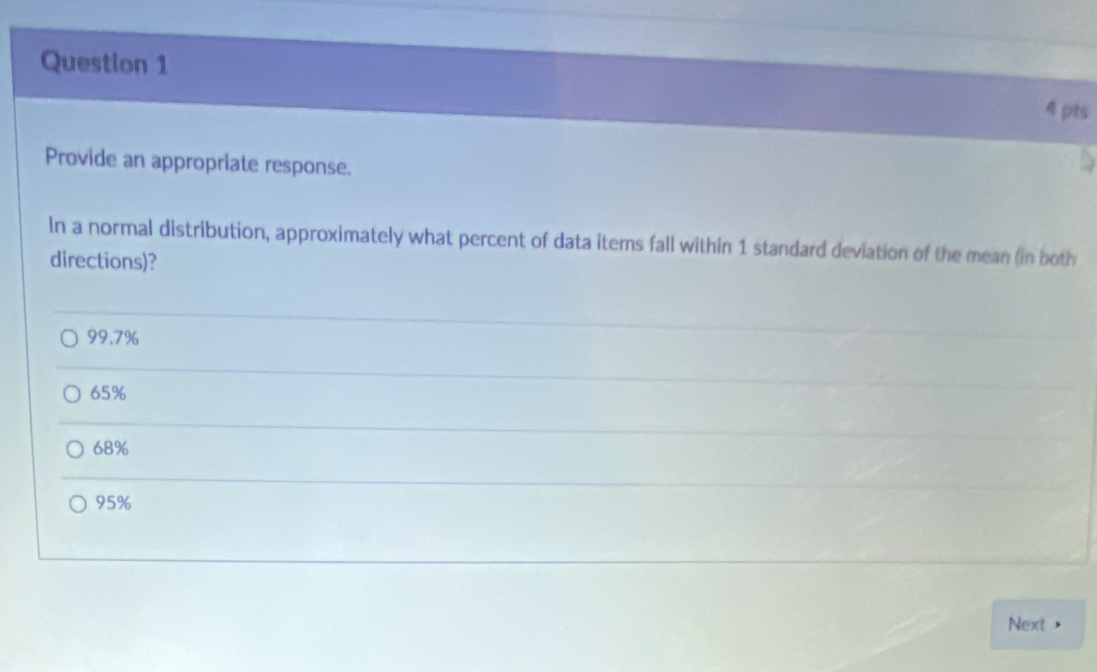 Solved Question 1Provide an appropriate response.In a normal | Chegg.com
