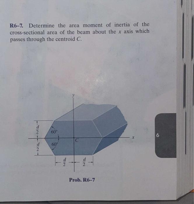 Solved R6-7. Determine the area moment of inertia of the | Chegg.com