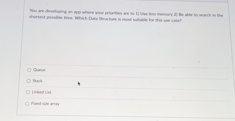 Solved You are developing an app where your priorities are | Chegg.com