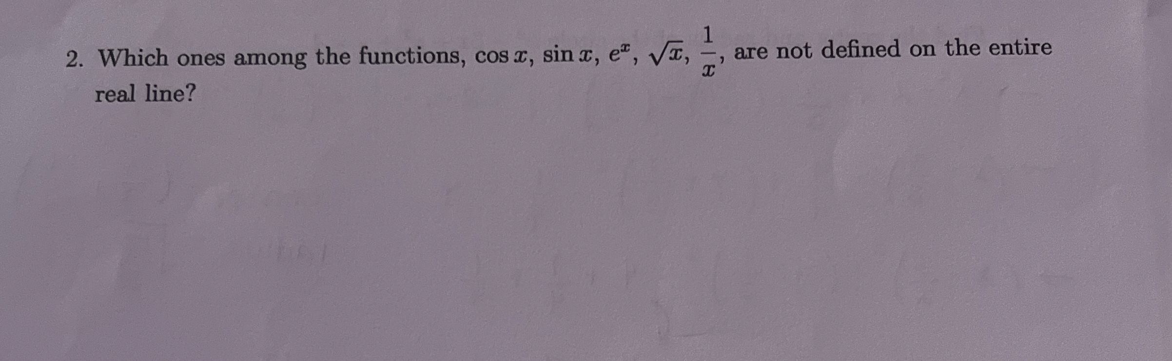 Which ones among the functions, cosx,sinx,ex,x2,1x, | Chegg.com