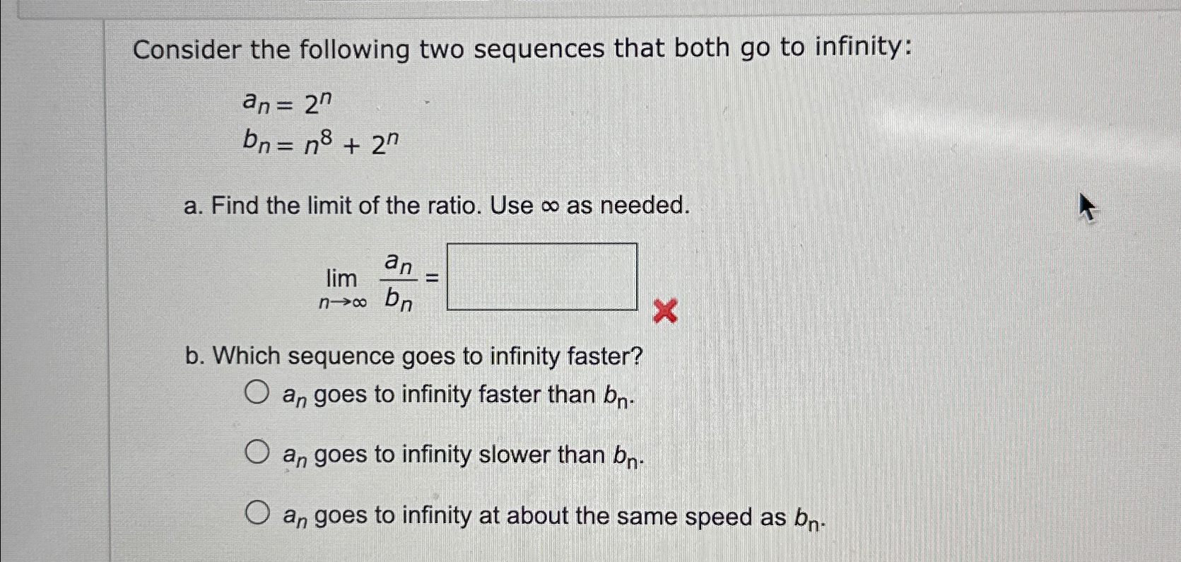 Solved Consider the following two sequences that both go to | Chegg.com