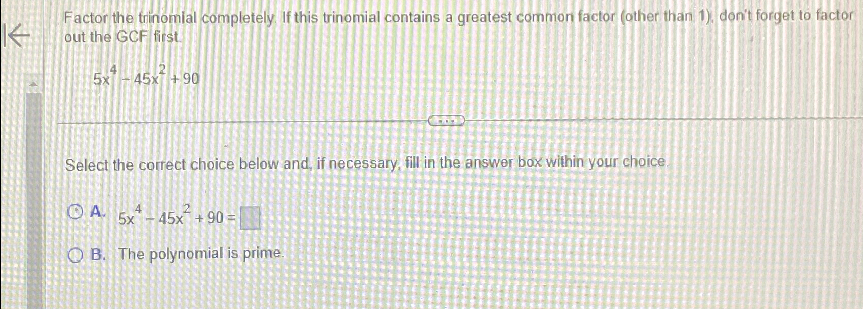 Solved Factor the trinomial completely. If this trinomial | Chegg.com Solved Factor the trinomial completely. If this trinomial | Chegg.com