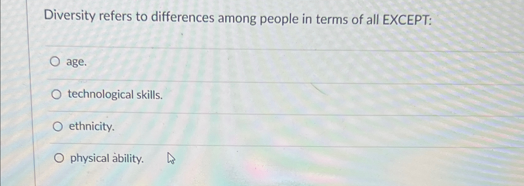 Solved Diversity refers to differences among people in terms | Chegg.com