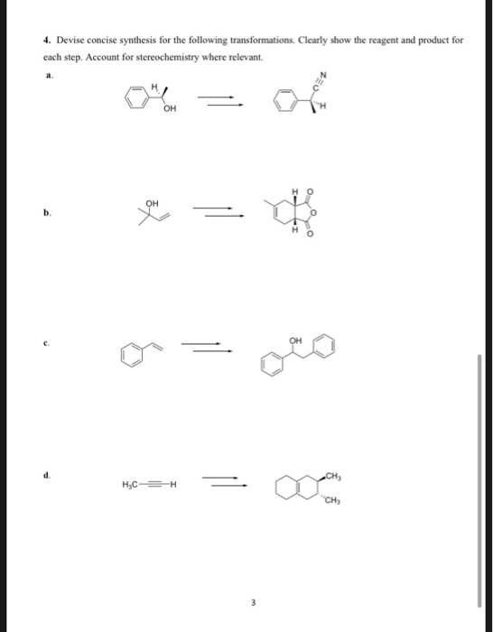 Solved 4. Devise concise synthesis for the following | Chegg.com