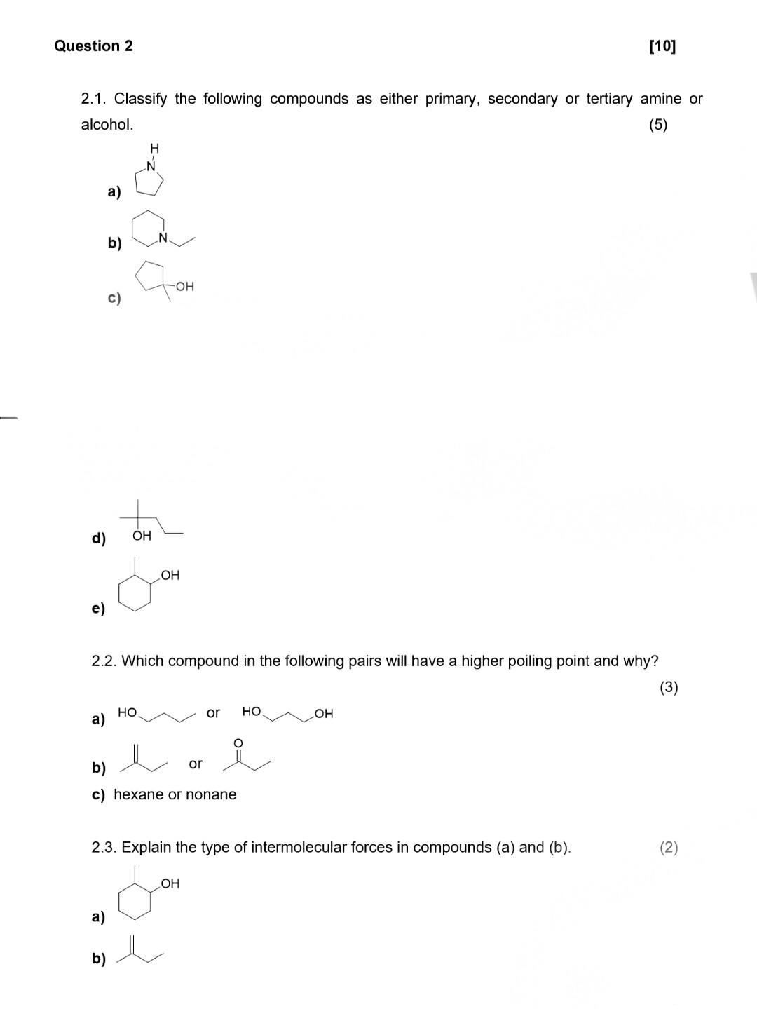 Solved 2.1. ﻿Classify the following compounds as either | Chegg.com