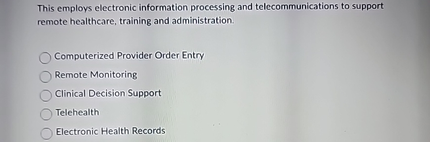 Solved This employs electronic information processing and | Chegg.com