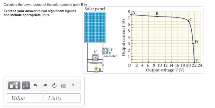 Solved Calculate the power output of the solar panel at | Chegg.com