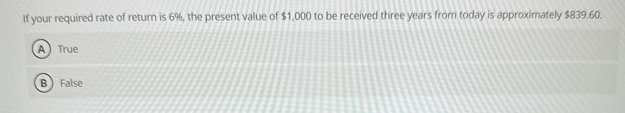 Solved If your required rate of return is 6%, ﻿the present | Chegg.com