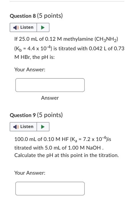 Solved If 25.0 mL of 0.12M methylamine (CH3NH2) | Chegg.com