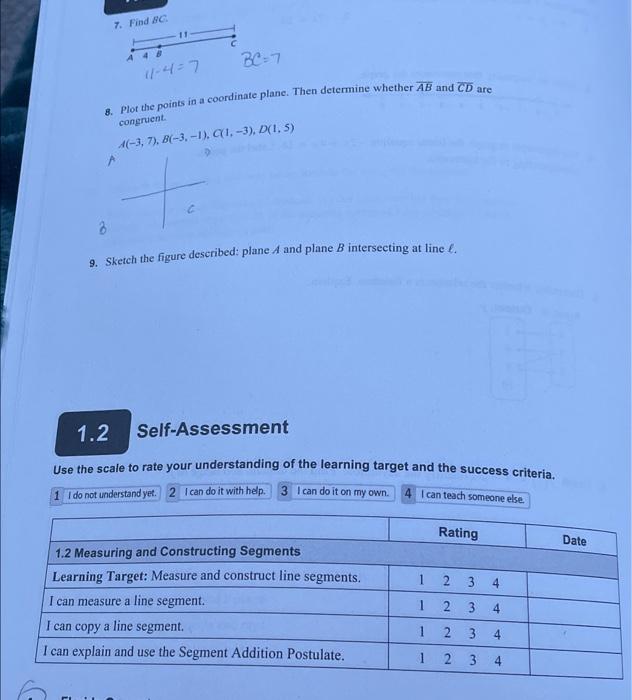 Solved - ta to rate your understanding8. Plot the points in | Chegg.com