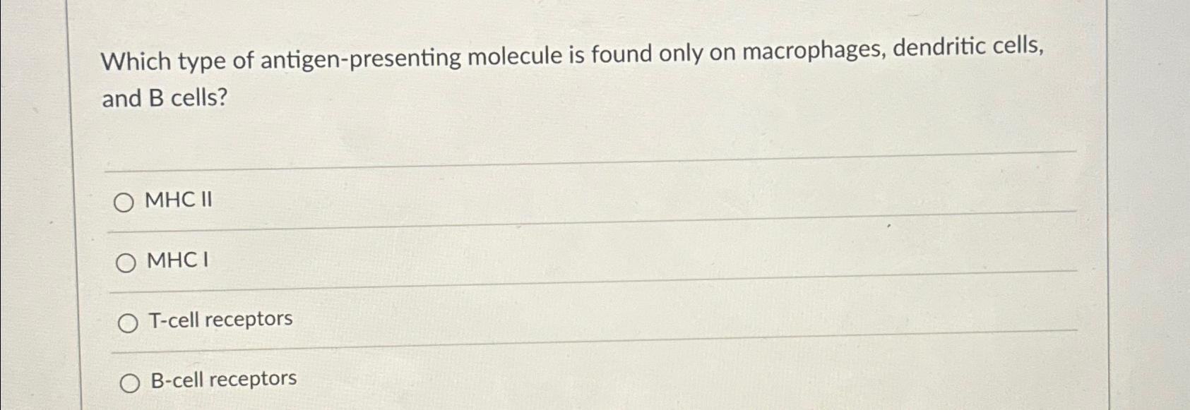 Solved Which type of antigen-presenting molecule is found | Chegg.com