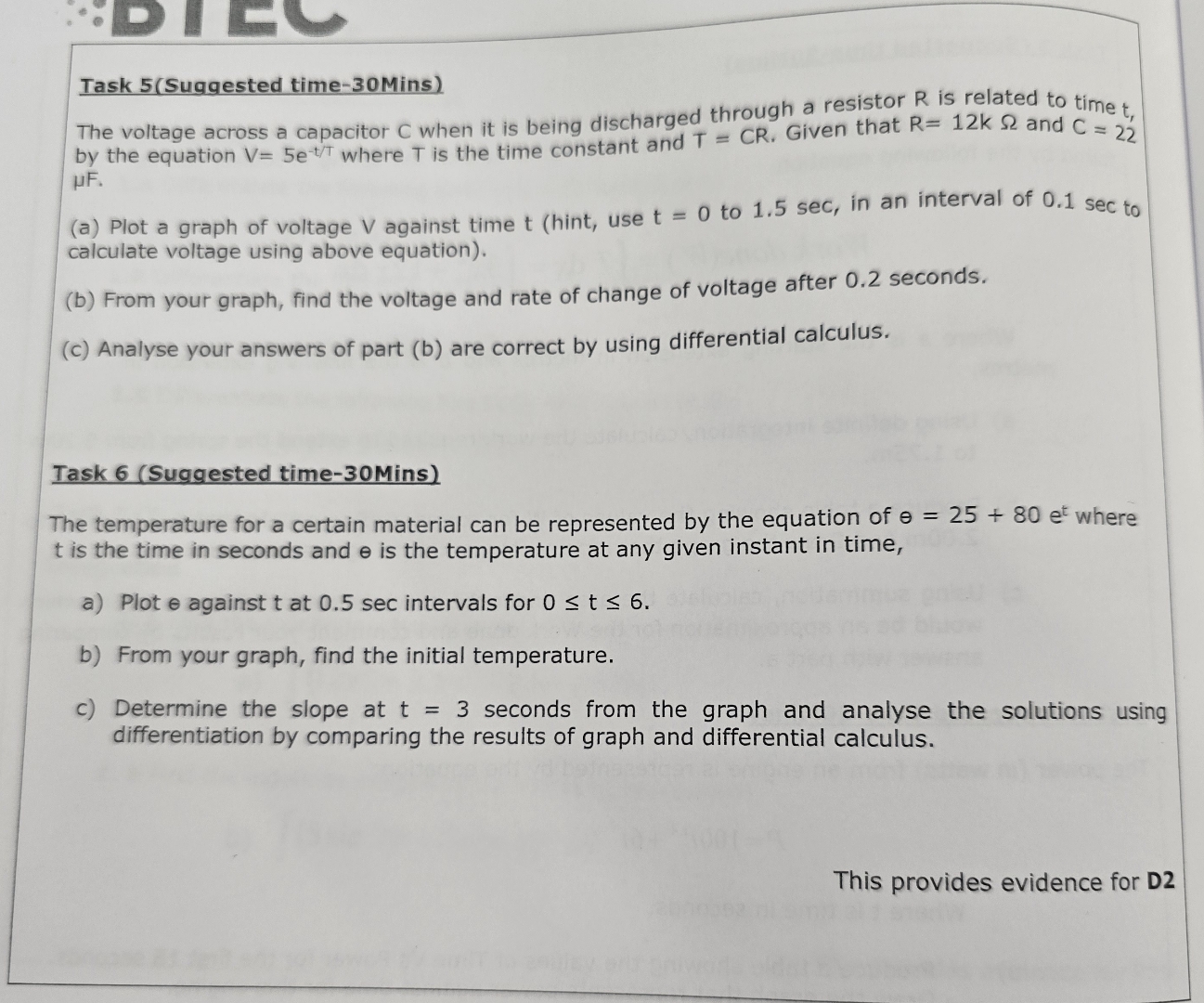 Solved Task 5(Suggested time-30Mins)The voltage across a | Chegg.com