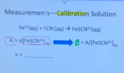 Solved Measuremens-Calibration Solution Felag) - SCN (aq) → | Chegg.com