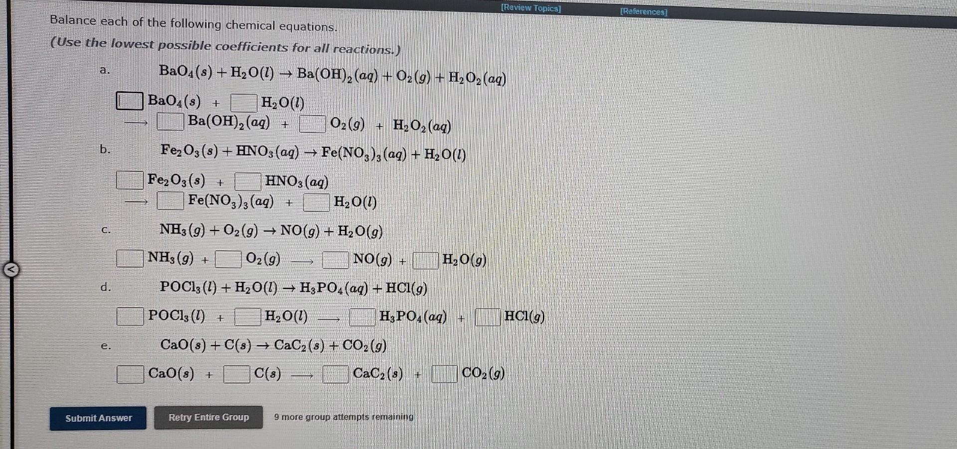 Solved Balance each of the following chemical equations. | Chegg.com