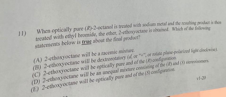 Solved When optically pure (R)-2-octanol is treated with | Chegg.com Solved When optically pure (R)-2-octanol is treated with | Chegg.com