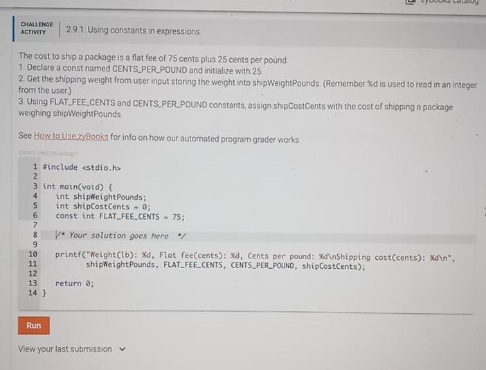 Solved CHALENOEAcTIVIT29.1. ﻿Using constants in | Chegg.com