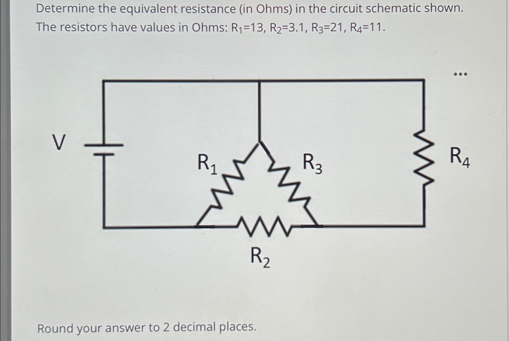 Determine the equivalent resistance (in Ohms) ﻿in the | Chegg.com