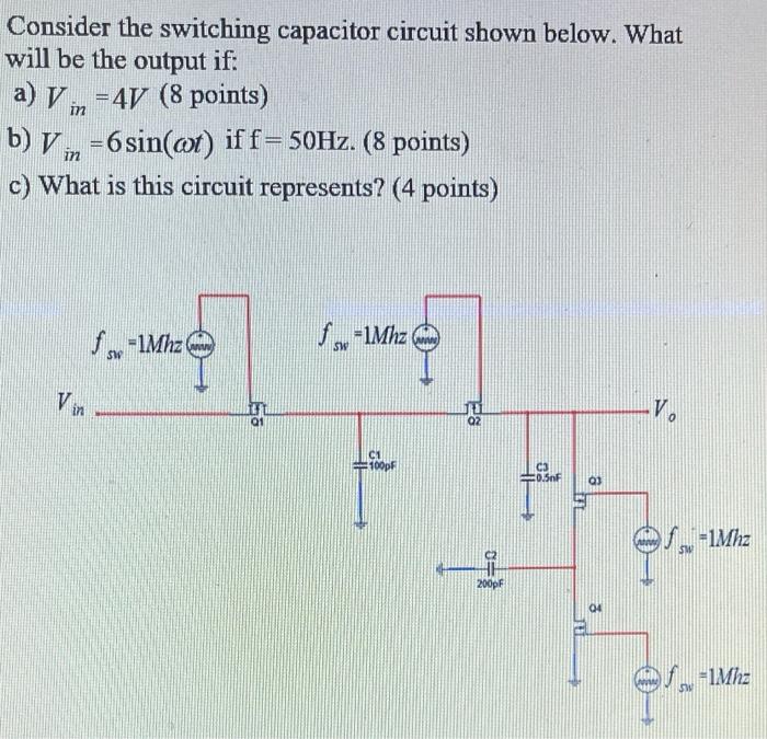 Solved Consider the switching capacitor circuit shown below. | Chegg.com