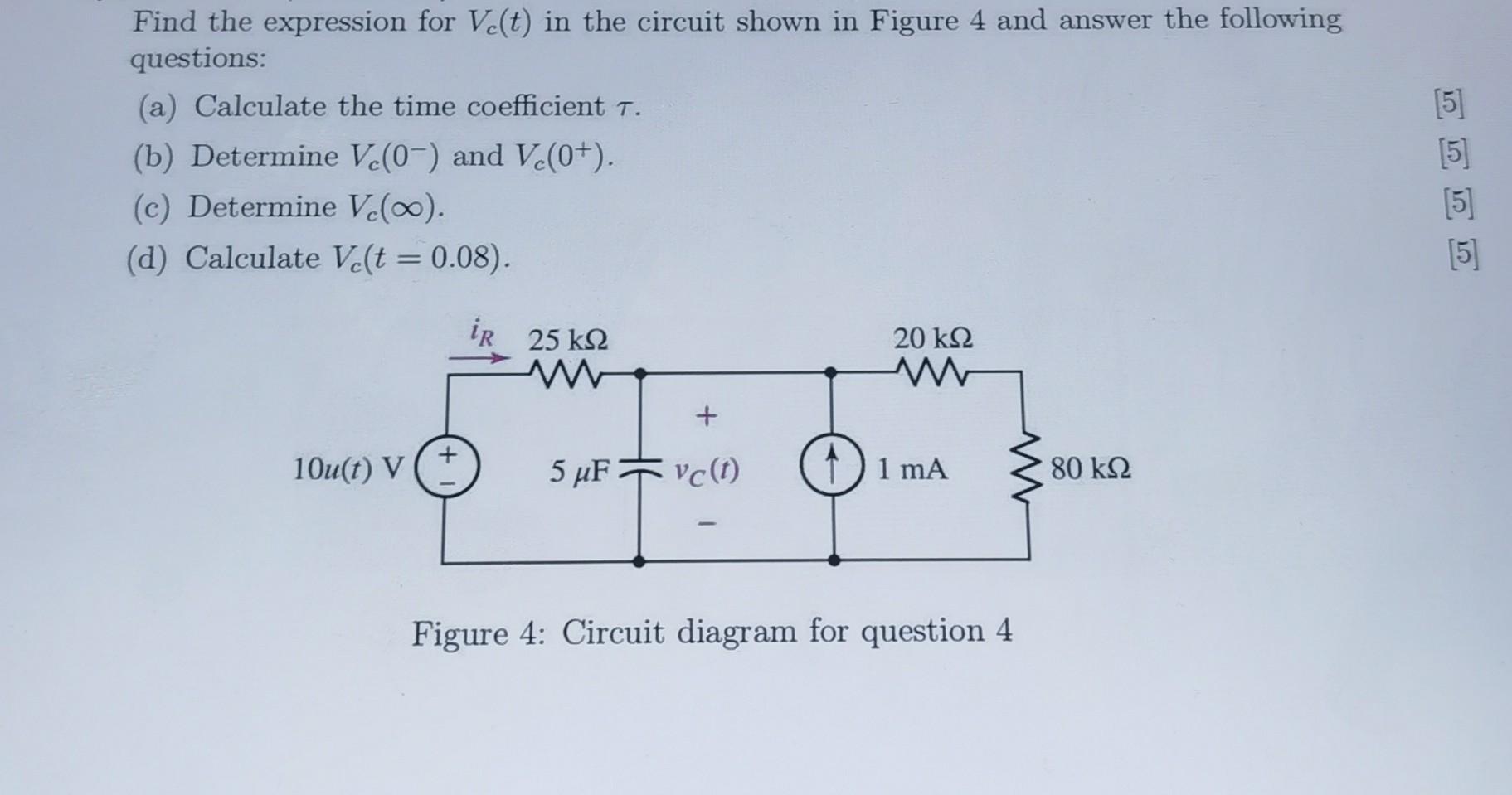 Solved Find the expression for Vc(t) in the circuit shown in | Chegg.com