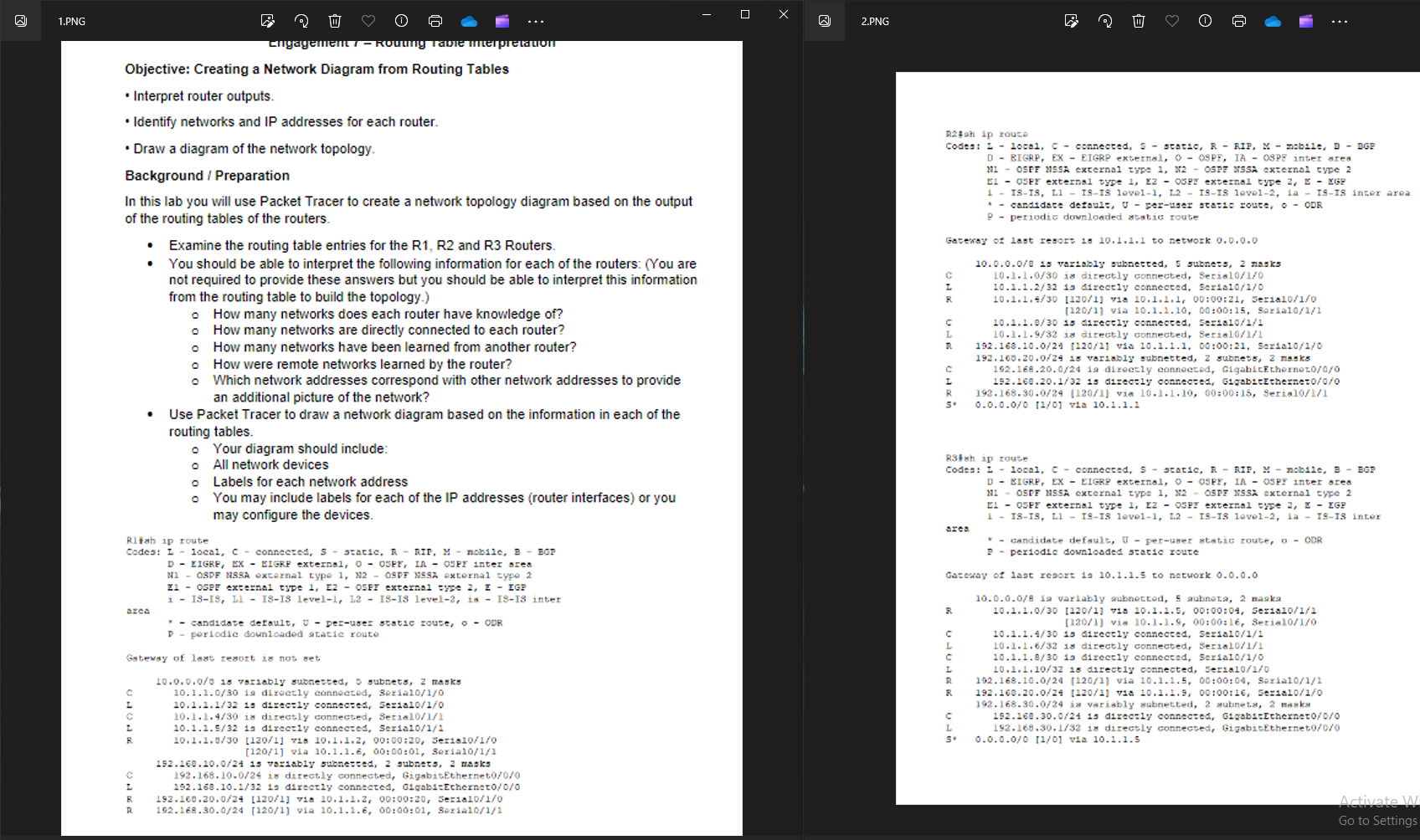 Solved Objective: Creating a Network Diagram from Routing | Chegg.com