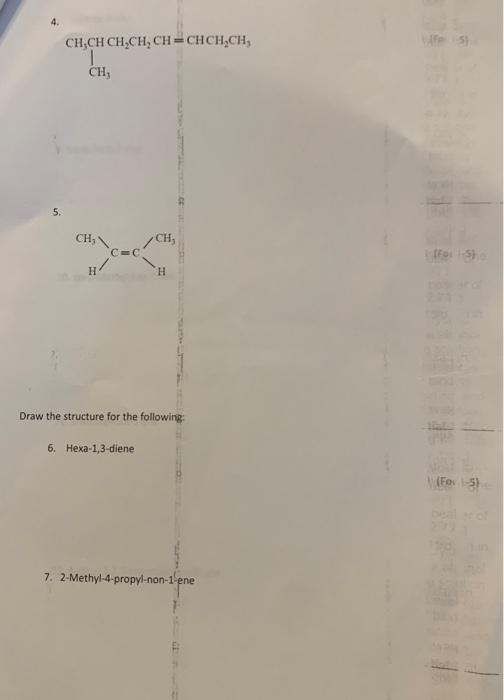 Solved Draw and name the cis and trans condensed structure | Chegg.com
