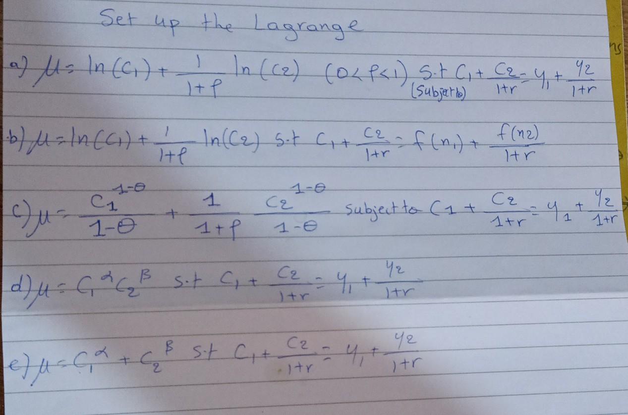 Solved Set up the Lagrange b) | Chegg.com