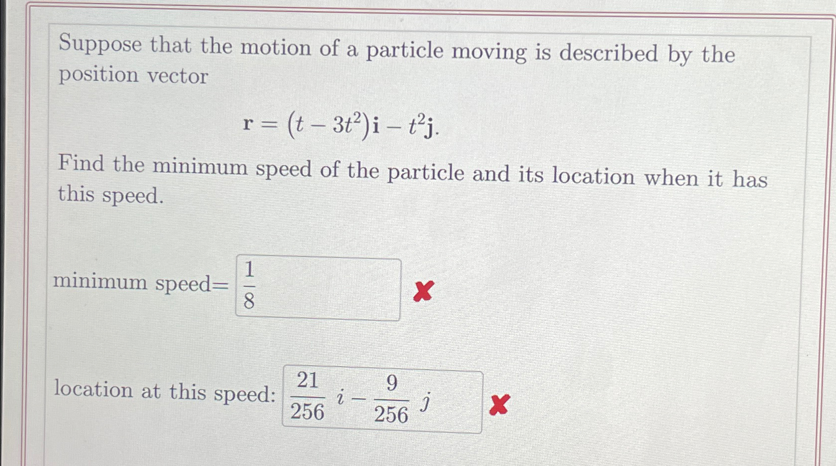 Solved Suppose that the motion of a particle moving is | Chegg.com