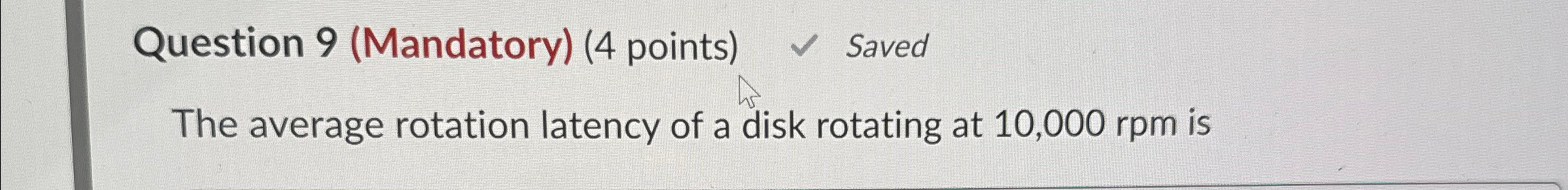 Solved Question 9 (Mandatory) (4 ﻿points)SavedThe average | Chegg.com