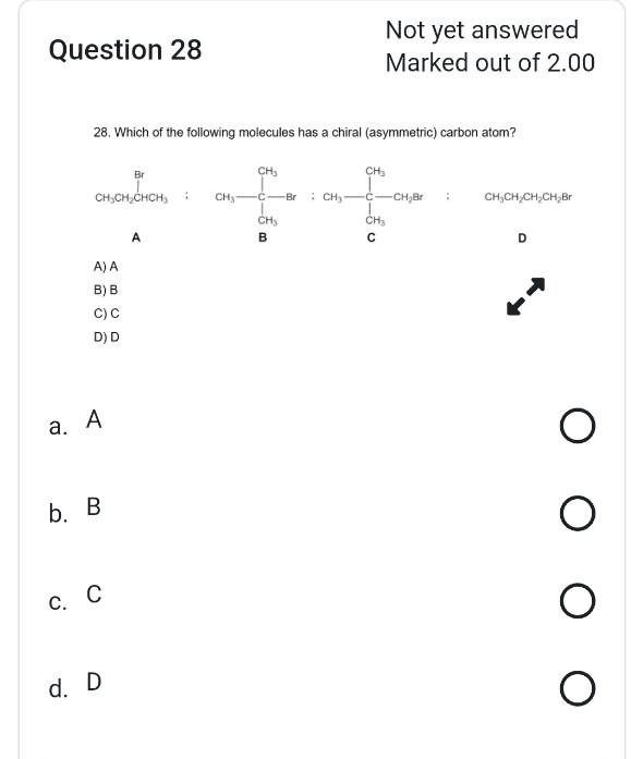 Not yet answered estion 28 Marked out of 2.00 28. | Chegg.com Not yet answered estion 28 Marked out of 2.00 28. | Chegg.com