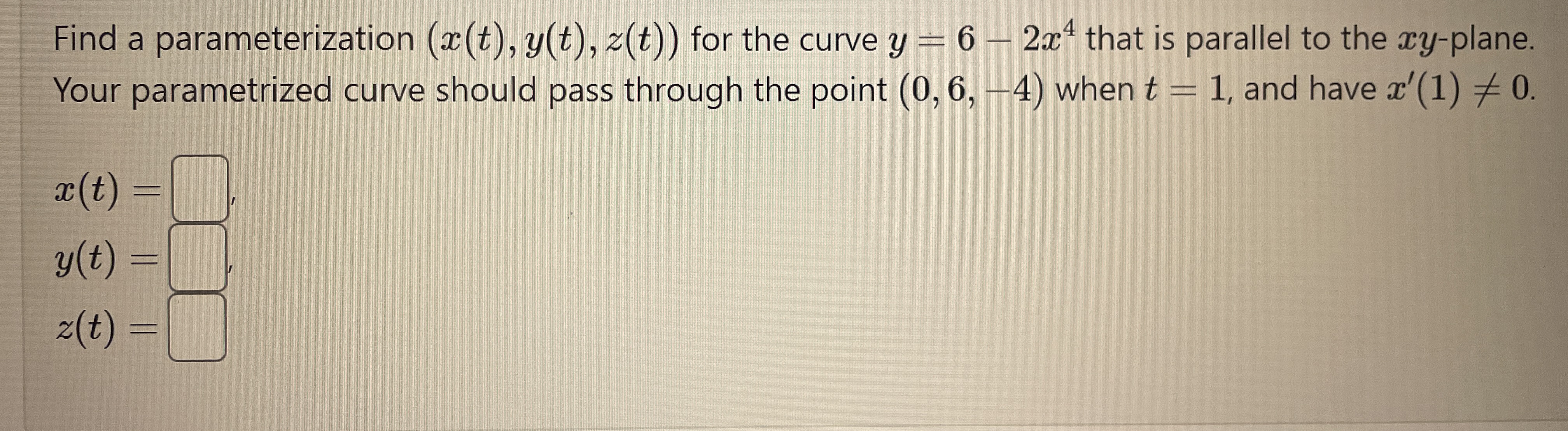 Solved Find a parameterization (x(t),y(t),z(t)) ﻿for the | Chegg.com