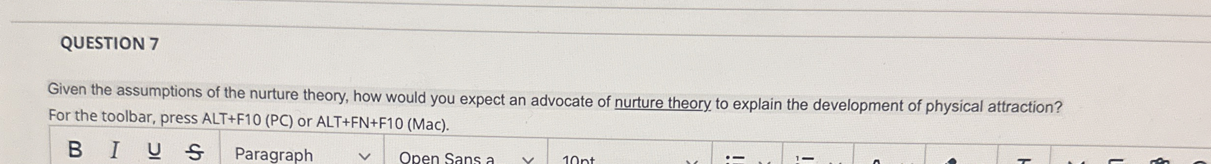 Solved QUESTION 7Given the assumptions of the nurture | Chegg.com