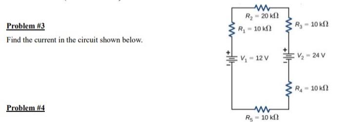 Solved Problem \#3 Find the current in the circuit shown | Chegg.com