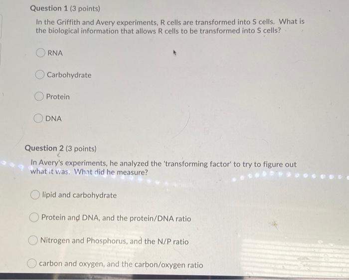 Solved Question 1 (3 points) In the Griffith and Avery | Chegg.com