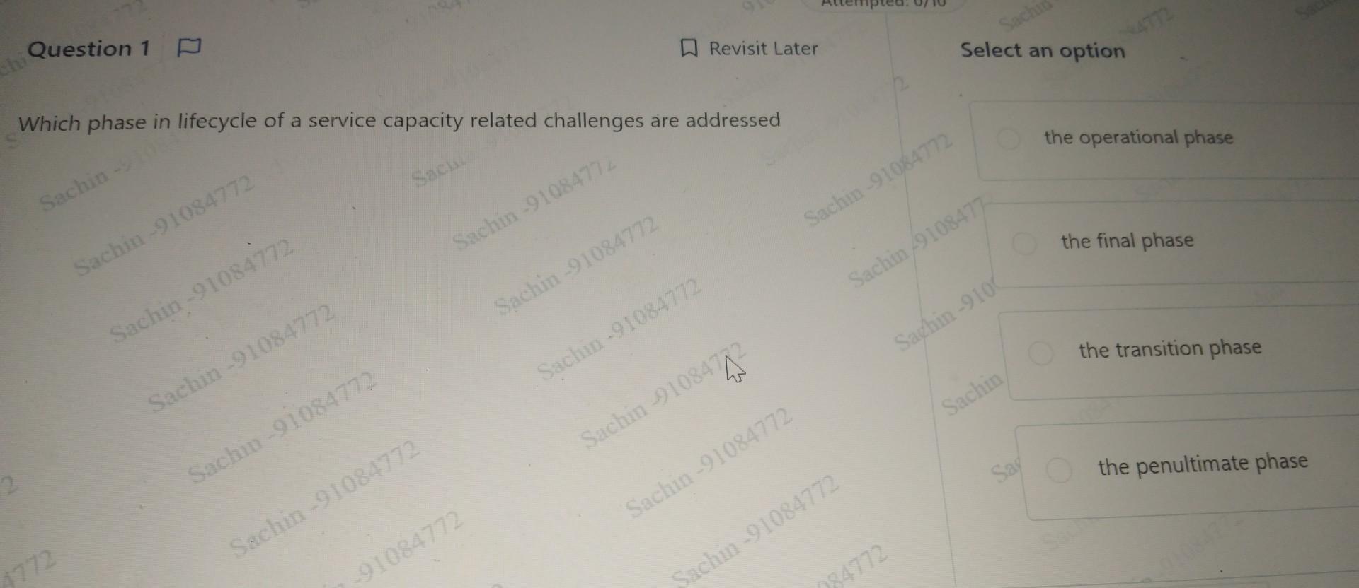 Solved Question 1 Revisit Later Select an option Which | Chegg.com