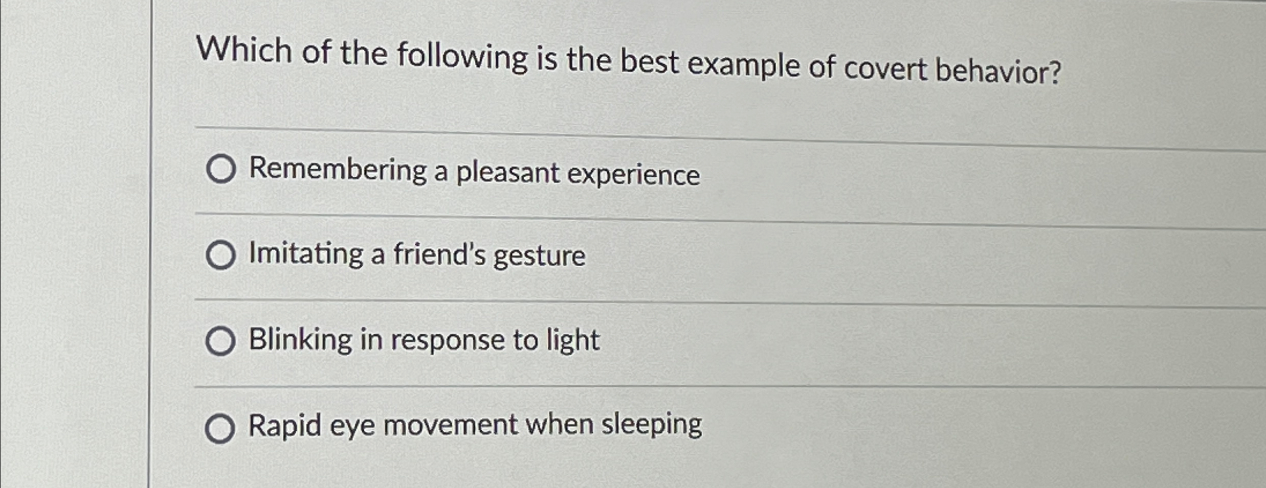 Solved Which of the following is the best example of covert | Chegg.com