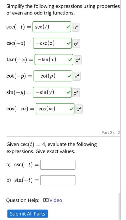Solved Simplify the following expressions using properties | Chegg.com