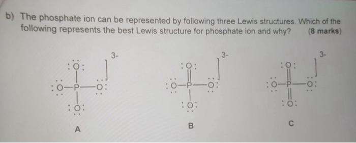[Solved]: The phosphate ion can be represented by following