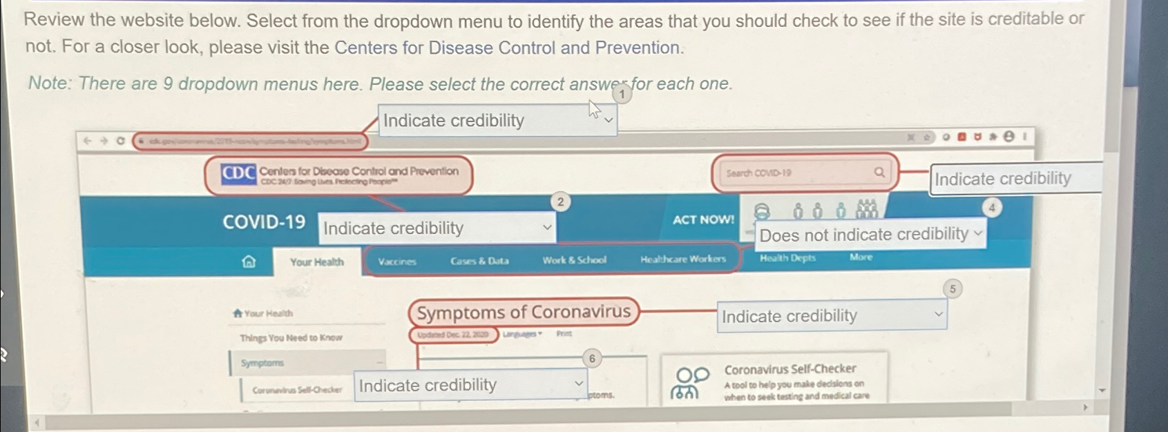 Solved Review the website below. Select from the dropdown | Chegg.com