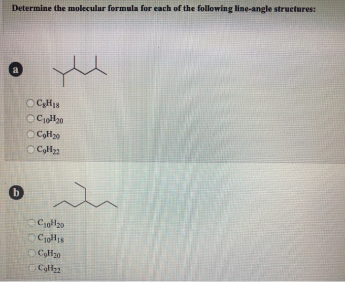 Solved Determine the molecular formula for each of the | Chegg.com
