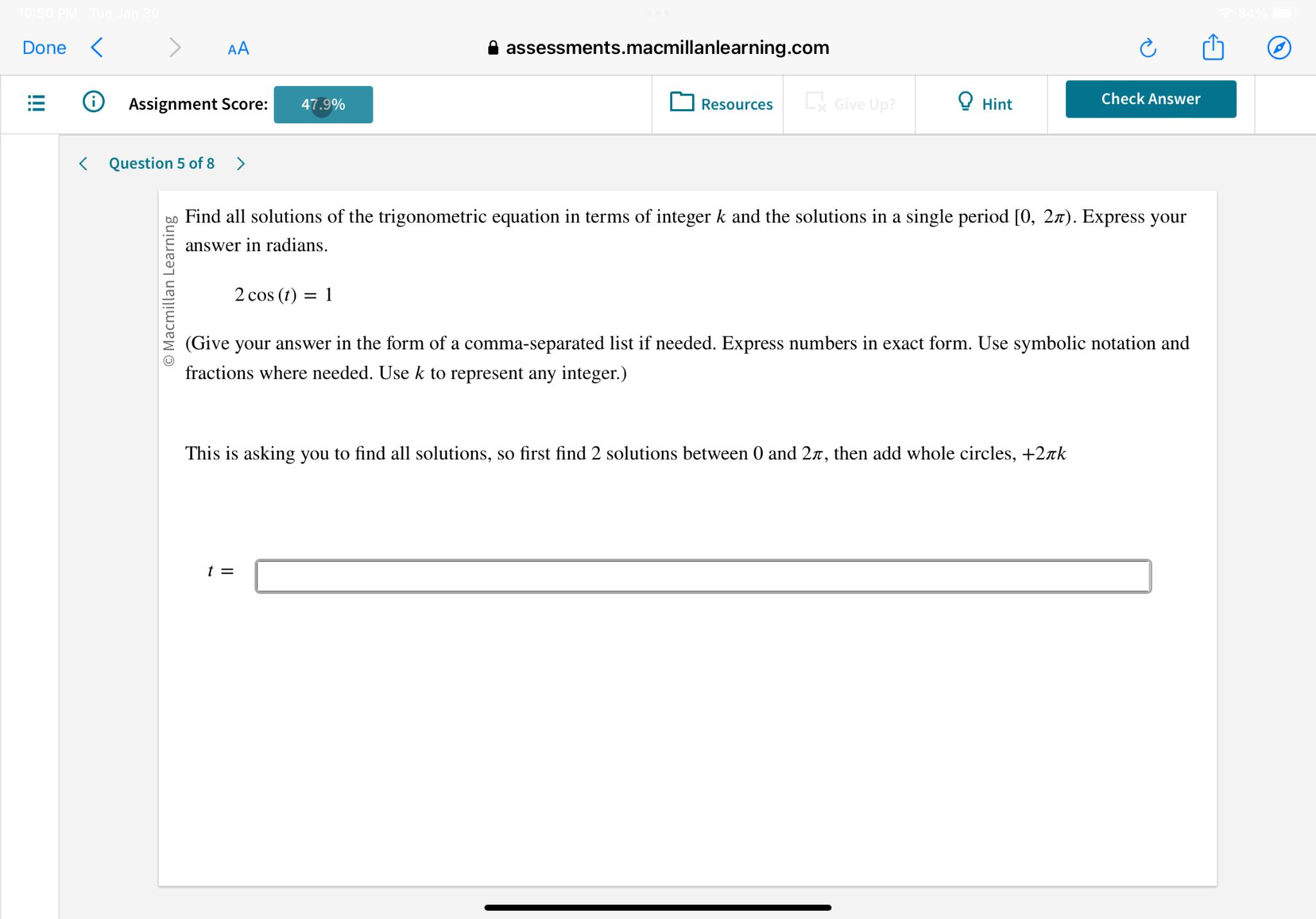 Solved DoneAAassessments.macmillanlearning.comAssignment | Chegg.com