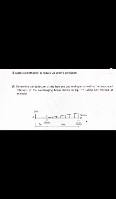 Solved ii) suggest a method (s) to reduce Q1 beam's | Chegg.com