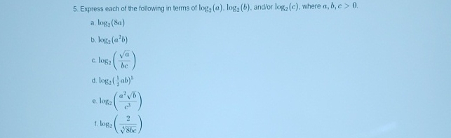 Solved Express each of the following in terms of | Chegg.com
